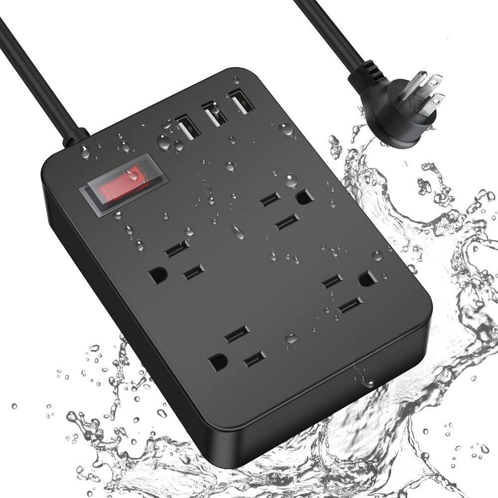 Lukyamzn Weatherproof Outdoor Power Strip Surge Protector 4 Outlets 3 ...