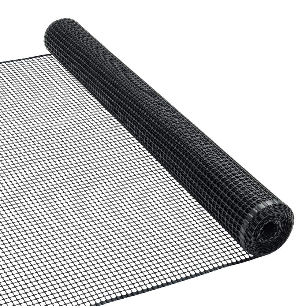 PEAK 15 ft. L x 36 in. H Plastic Garden Fencing in Black (1/2 in. x 1/2 ...
