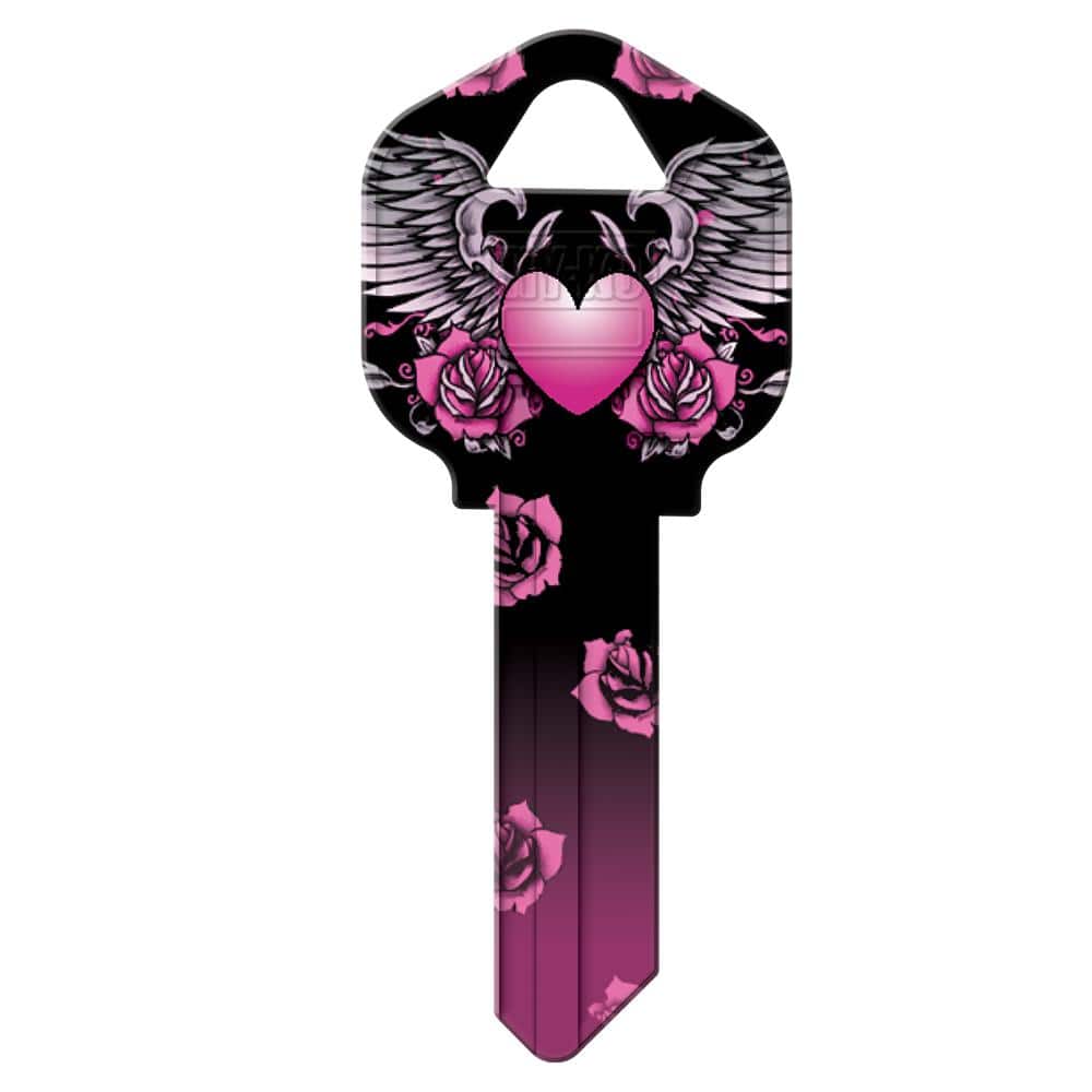 HY-KO KW1-30 Keyblank - Black/Pink Heart 16010KW1-30 - The Home Depot