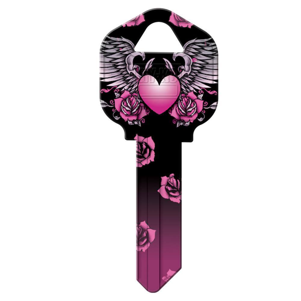 HY-KO KW1-30 Keyblank - Black/Pink Heart 16010KW1-30 - The Home Depot