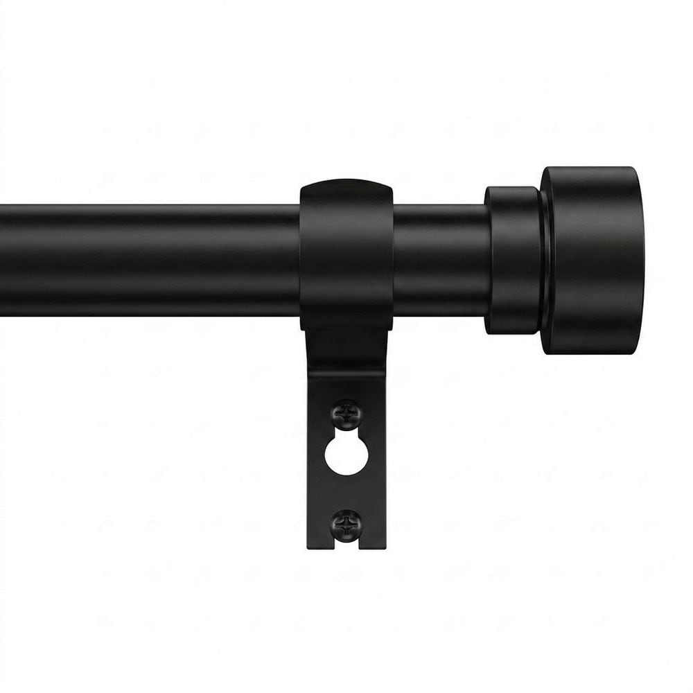 ZESTLIBI 16 in. - 88 in. Adjustable 1 in. Single Curtain Rod in Black ...