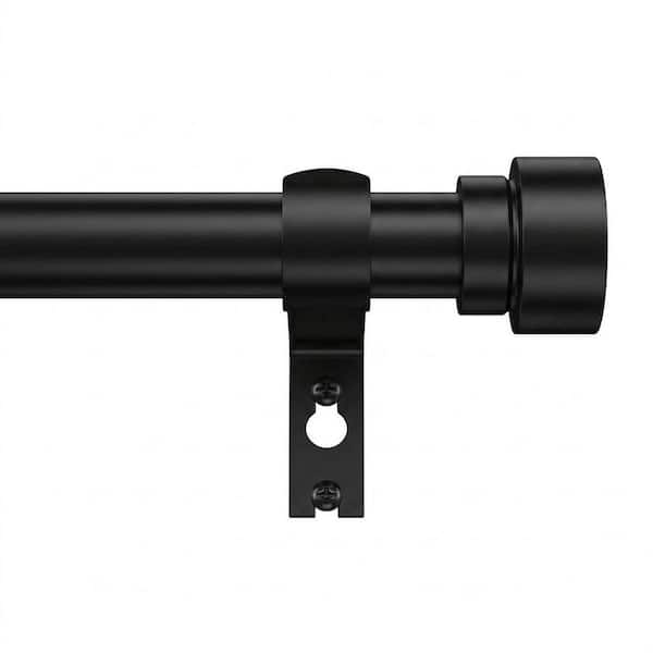 ZESTLIBI 16 in. - 88 in. Adjustable 1 in. Single Curtain Rod in Black ...
