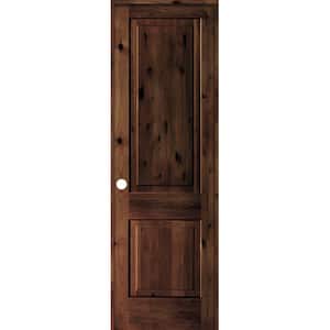 Krosswood Doors 28 in. x 96 in. Rustic Knotty Alder 2 Panel Right Hand ...