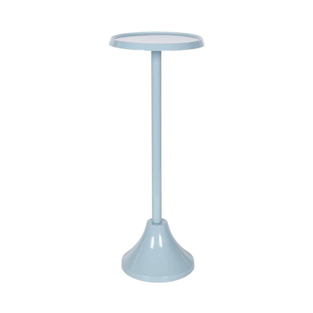 Kate and Laurel Sanzo 9 in. Blue Round Metal End Table 231407 - The ...