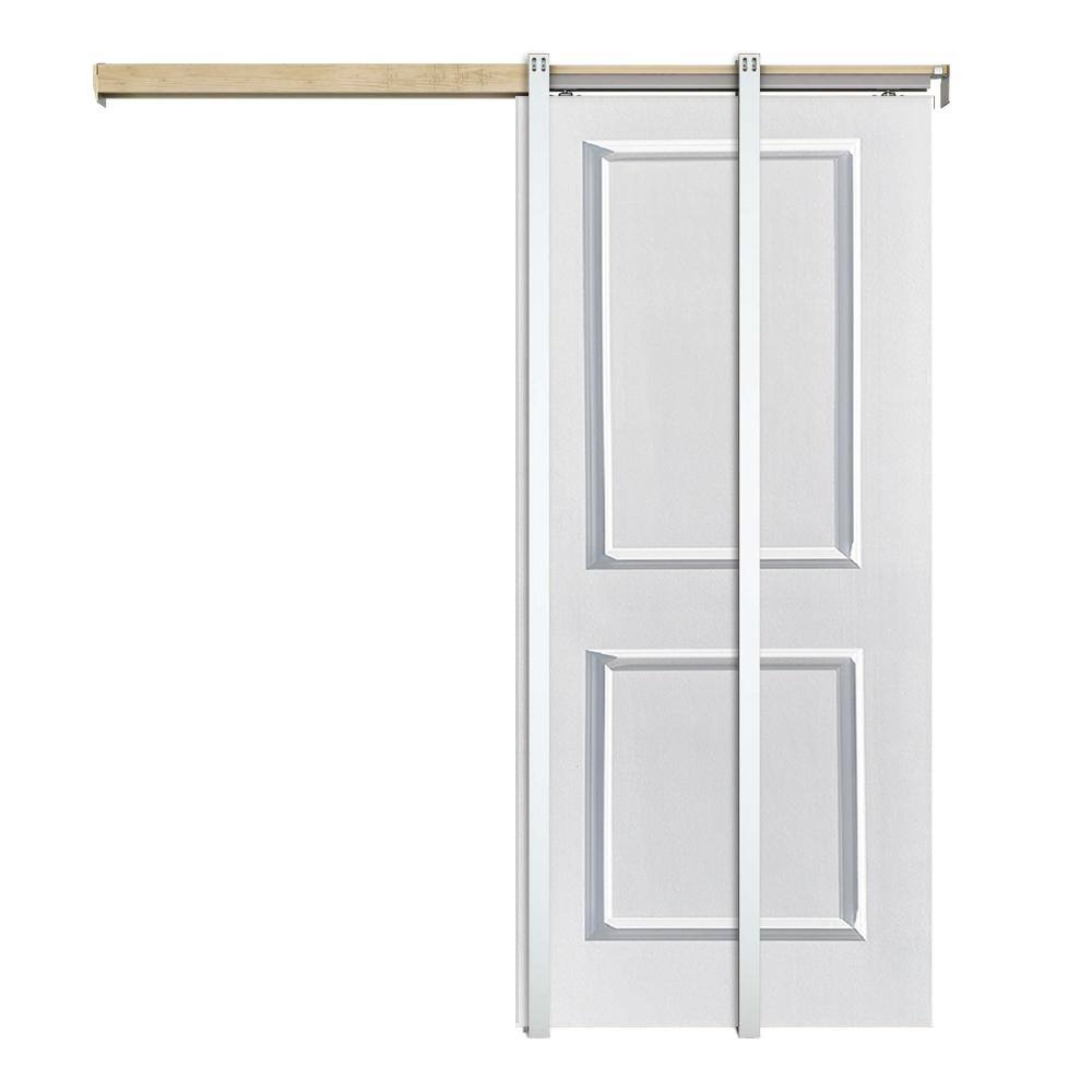 CALHOME 30 in. x 80 in. White Painted Composite MDF 2PANEL Interior ...