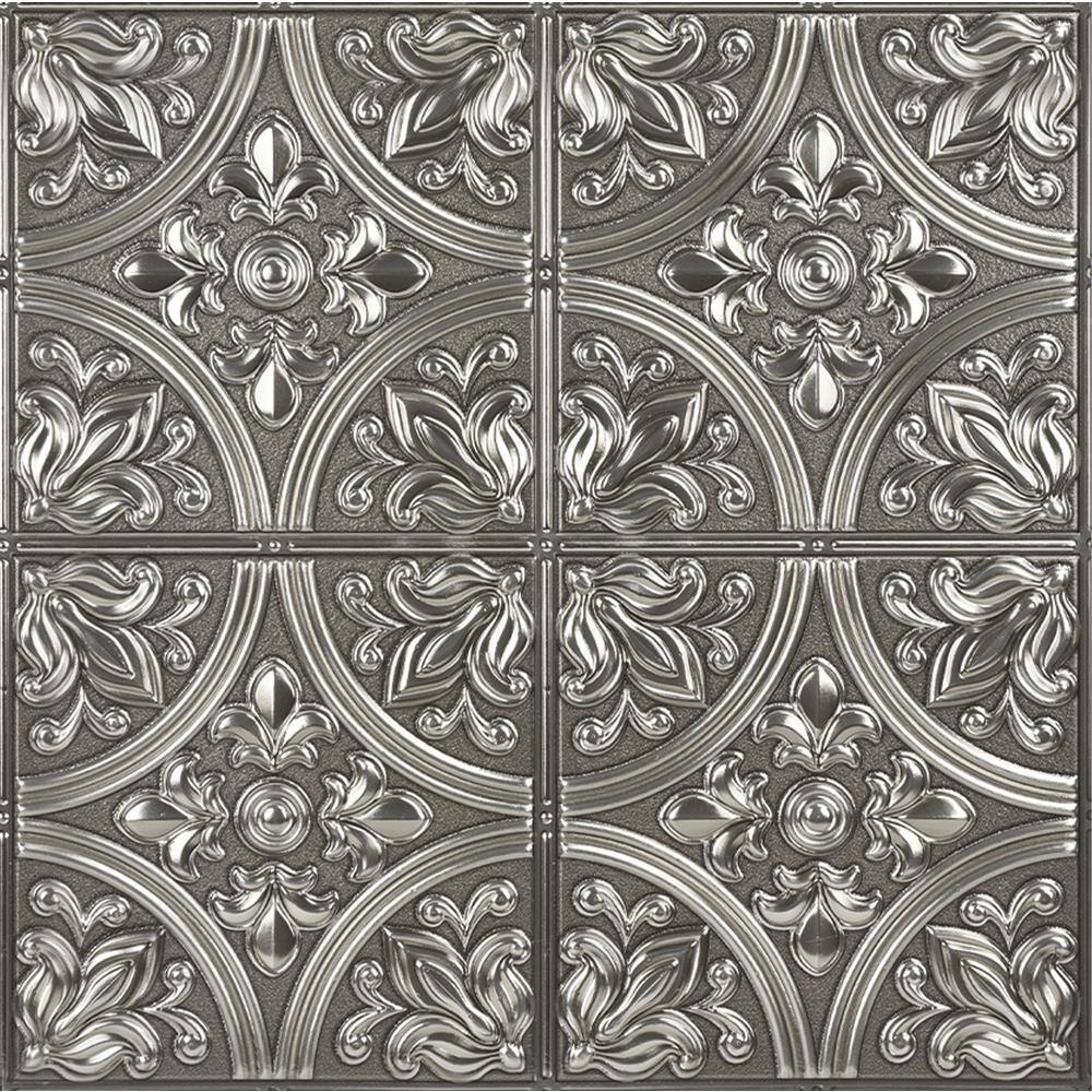 InHome Chelsea Silver Faux Metallic Tile Wall Decals NH2986 - The Home ...