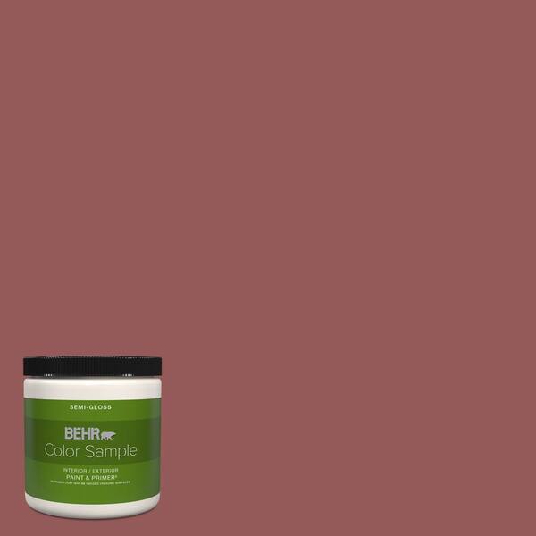BEHR PREMIUM PLUS 8 oz. #150F-6 Gallery Red Semi-Gloss Interior ...