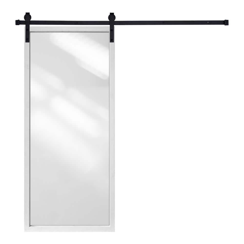 AIOPOP HOME Shaker Style Mirror-Door 80 in. x 30 in. White Color ...