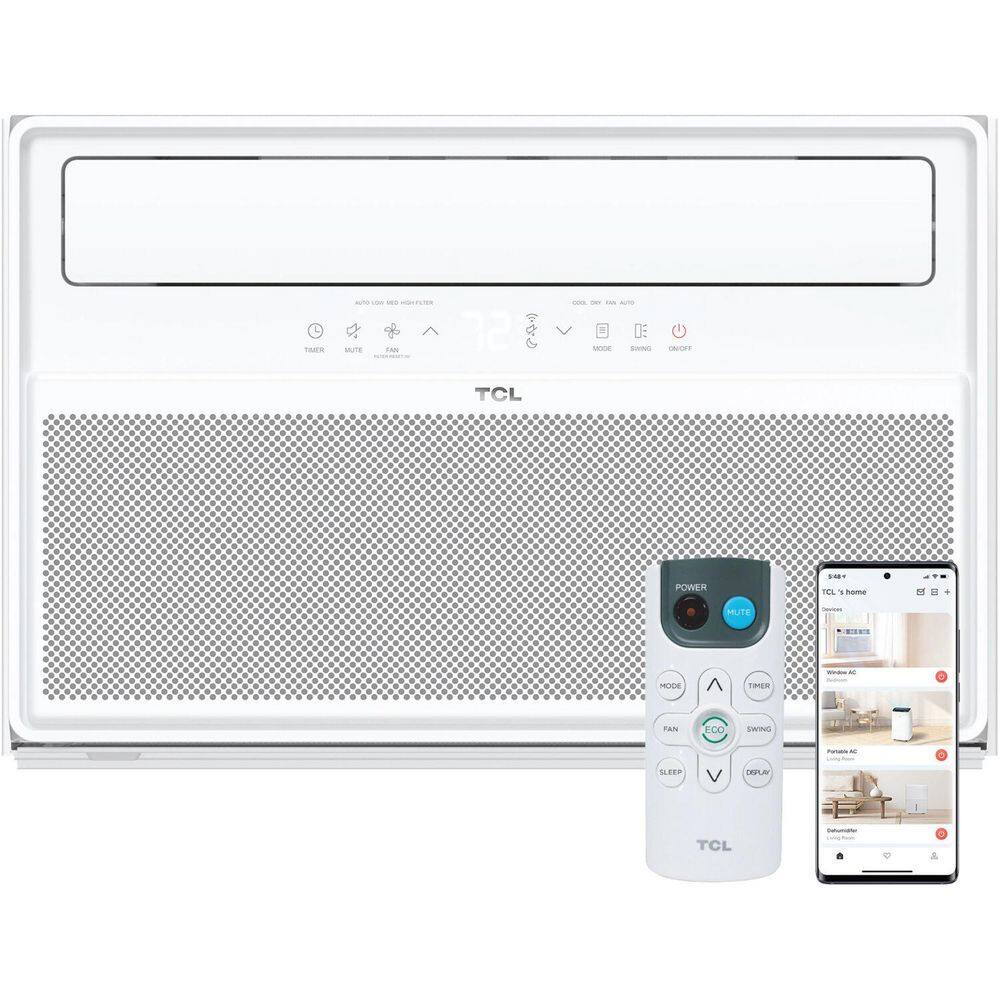 TCL Q-Series 12,000 (DOE) BTU 115-Volt Smart Inverter Window AC Cools ...
