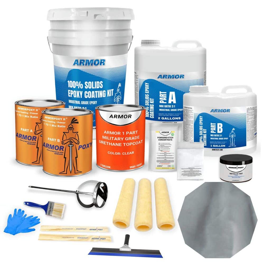 ARMORPOXY 3-Gallon Dolphin Gloss 2-Part Epoxy 600 sq. ft. Metallic ...