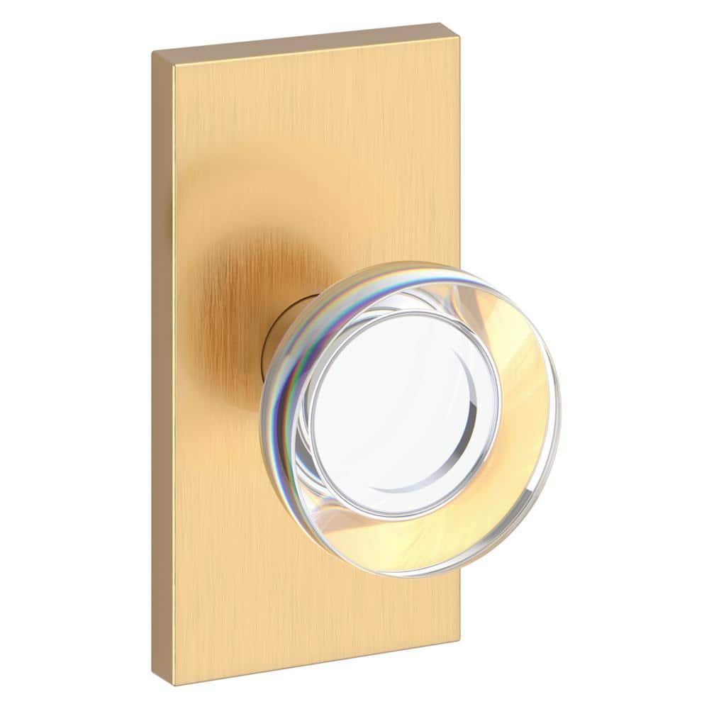 Baldwin Contemporary Crystal Lifetime Satin Brass Hall/Closet Door Knob ...