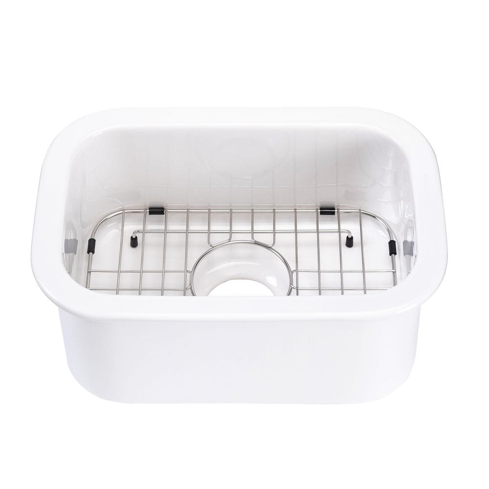 ALFI BRAND Undermount Fireclay 13 in. Single Bowl Kitchen Sink in White ...