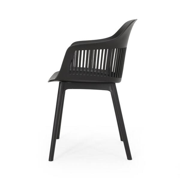 Unbranded 2 piece hard plastic outdoor leisure chair stylish and atmospheric design suitable for patio terrace black LQ 74.00BLK