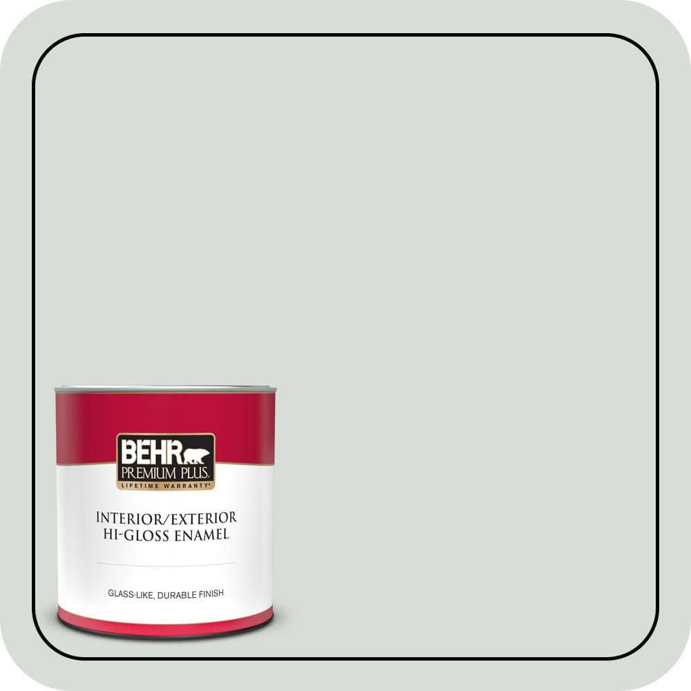 BEHR PREMIUM PLUS 1 qt. #PPL-66 Iced Slate Hi-Gloss Enamel Interior ...