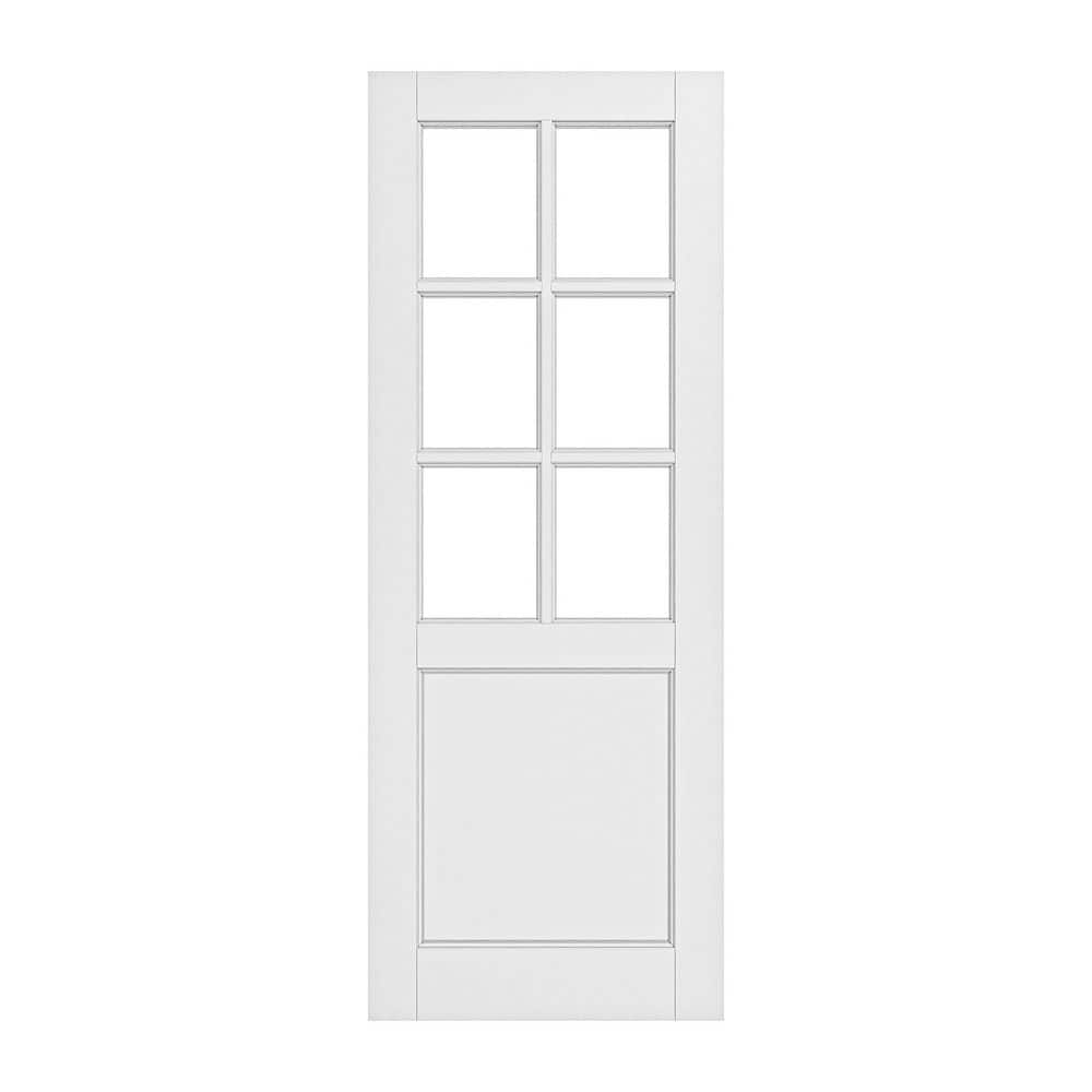 ARK DESIGN 28 in. x 80 in. 6-Lite Tempered Clear Glass and Solid Core ...