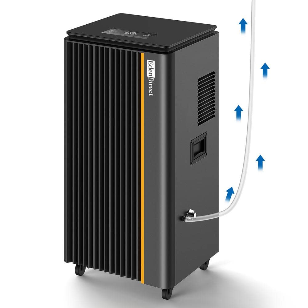 Edendirect 296pt. 8,500 sq.ft. Commercial Dehumidifier in. Black with ...