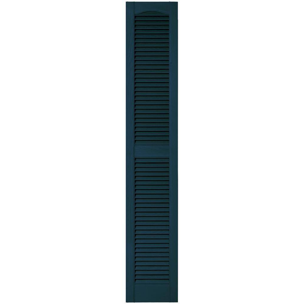 Builders Edge 12 in. x 67 in. Louvered Vinyl Exterior Shutters Pair in ...