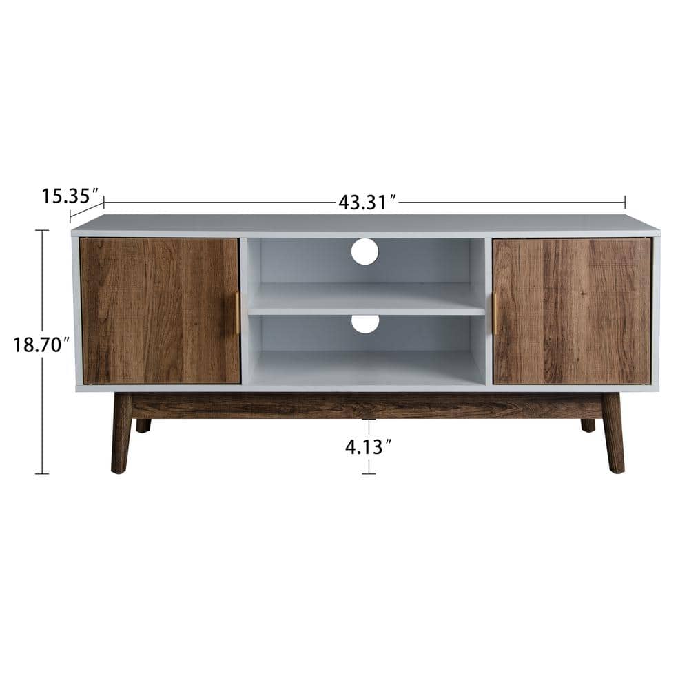 Buy Natural 43.31 in. TV Stand TV Console Table for TVs up to 50-Inch ...
