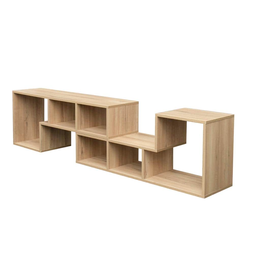 CIPACHO 41.34 in. Particle Board Natural Color Modern TV Stand Fits TV ...