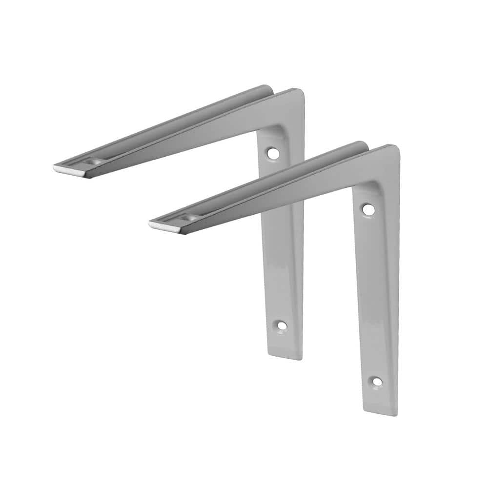 Dolle PURIST 7.9 in. Silver Aluminum Shelf Bracket Set of 2 90023 - The ...