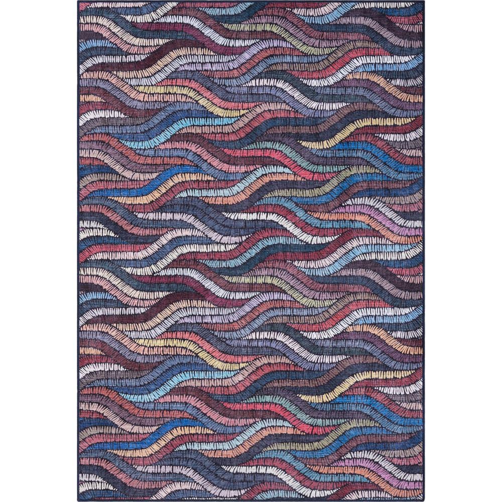 Abani Parker Multi-color 7 ft. 9 in. x 10 ft. 2 in. Contemporary Polypropylene Area Rug PAR240A ...