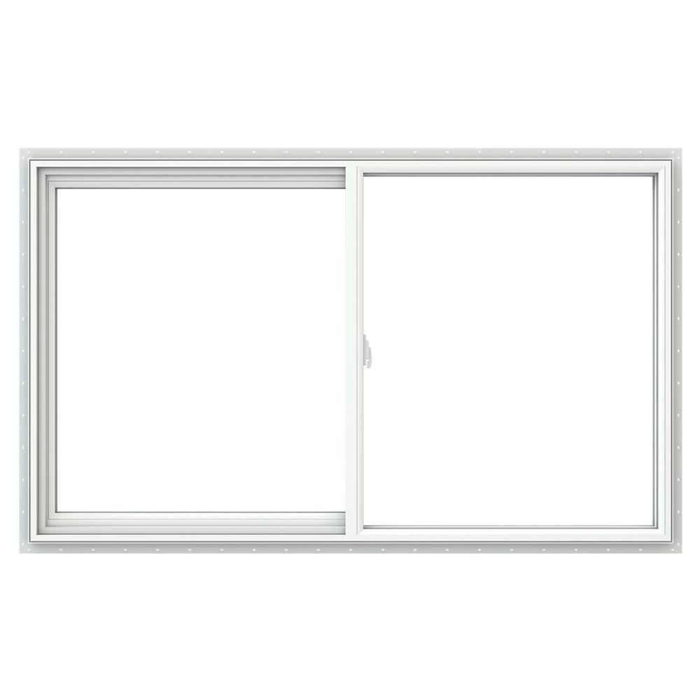JELD-WEN 56 in. x 32 in. V-2500 Series White Left-Handed Vinyl Sliding ...