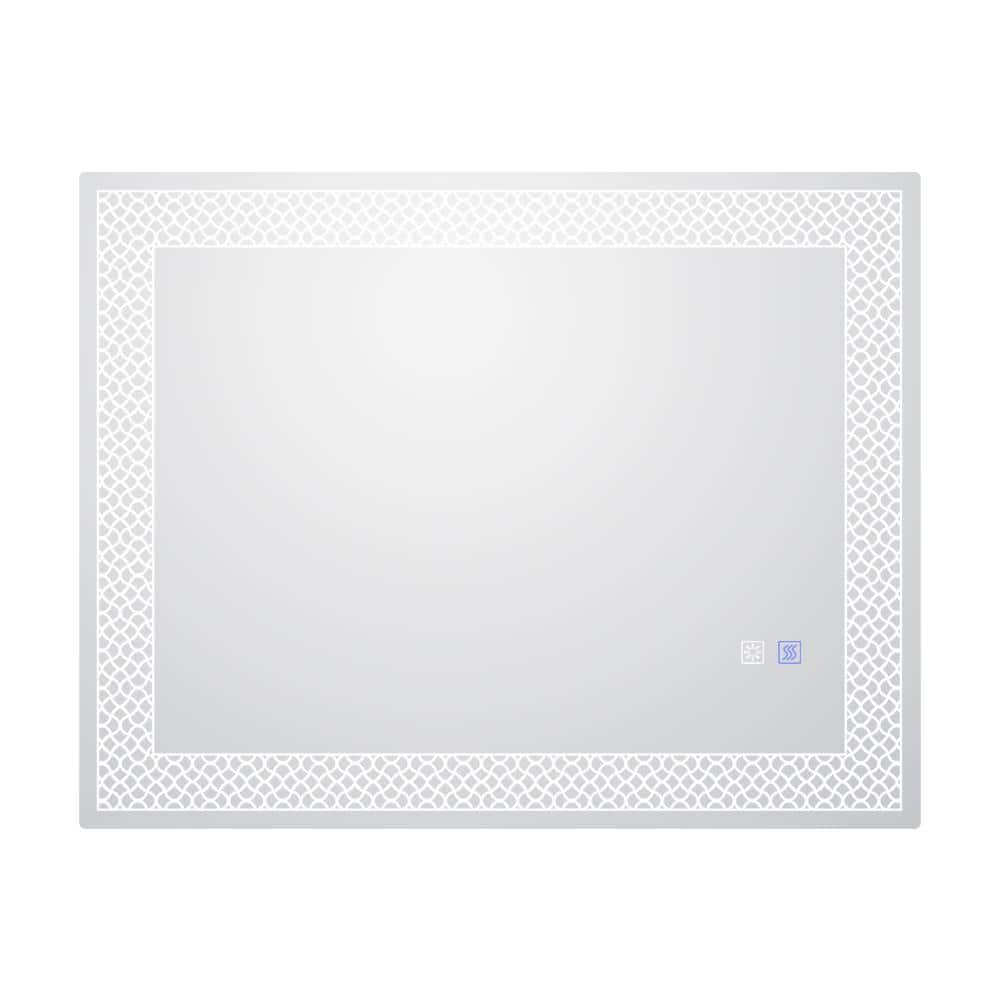 ANTFURN 28 in. W x 36 in. H Large Rectangular Frameless Anti-Fog Touch ...