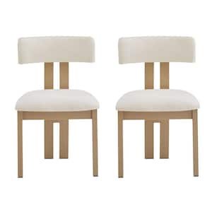 Iron Outdoor Dining Chair with Upholstered Armless in Grey Set of 2 ...