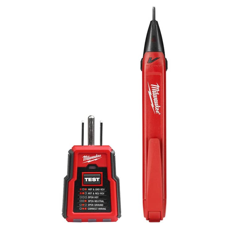Milwaukee Non-Contact Voltage and GFCI Receptacle Premium Test Kit ...