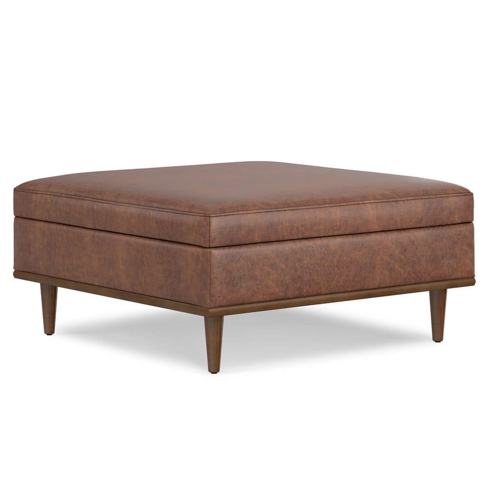 Simpli Home Shiloh 38 in. Wide Transitional Contemporary Square Storage ...