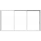 JELD-WEN V4500 Multi-Slide 141 in. x 80 in. Universal Handing Low-E White Vinyl 3-Panel Prehung ...
