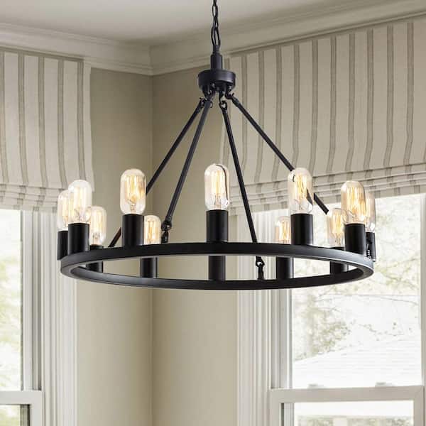 Jojospring Belle 12-Light Black Metal Round Chandelier BX-6495-AYF ...