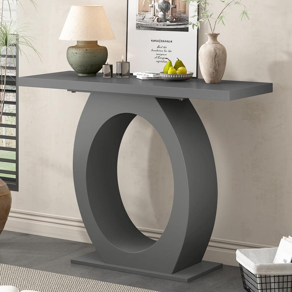 Modern grey console table with drawers store