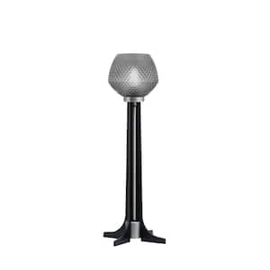Delgado 22 in. Graphite Matte Black Accent Lamp Turquoise Textured ...