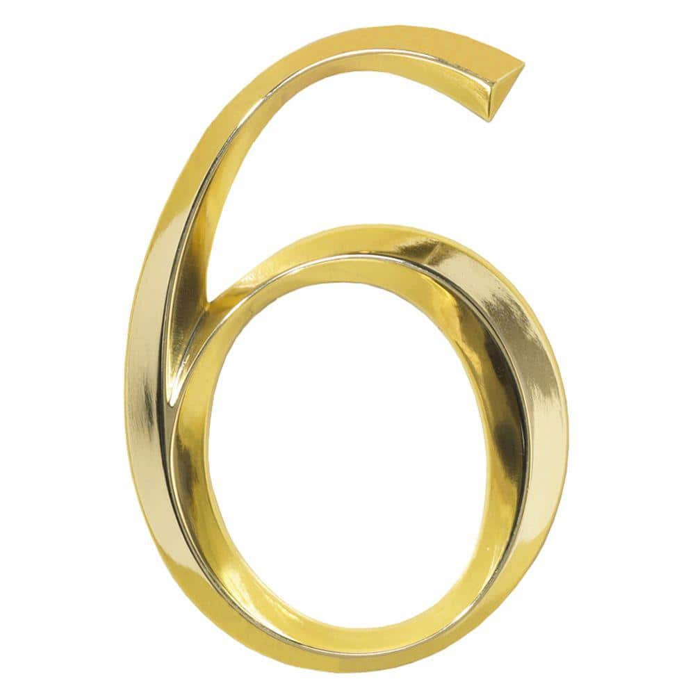 Whitehall Products Classic 6 in. Polished Brass Number 6-11106 - The ...