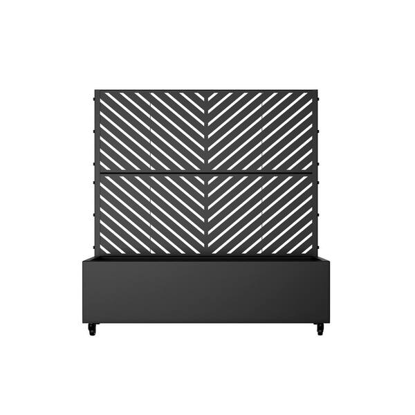 Lirago 47 in. H x 47 in. W Rectanglar Black Outdoor Metal Privacy ...