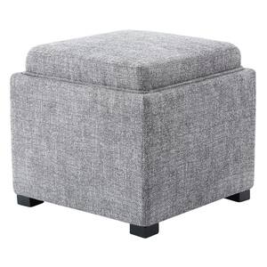 Spruce & Spring Riley 18 in. Wide Leather Contemporary Square Storage ...