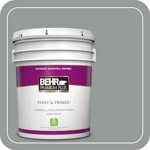BEHR PREMIUM PLUS 8 oz. #BXC-66 Dusk Blue Satin Enamel Interior ...