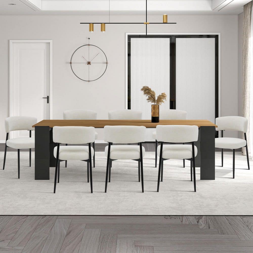 Reviews for Bestier Beige Upholstered Curved Back Dining Chairs with ...