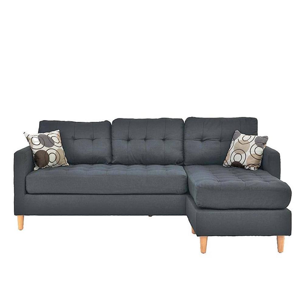 Venetian Worldwide, LLC Lexor 2-Piece Blue Gray Polyfiber 3-Seater L ...