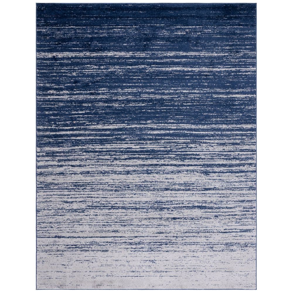 SAFAVIEH Adirondack Navy/Gray Solid Color 10 ft. x 14 ft. Striped Area ...