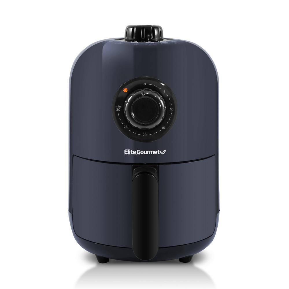 Elite Gourmet 1-Qt. Slate Blue Compact Air Fryer with basket EAF1121BG