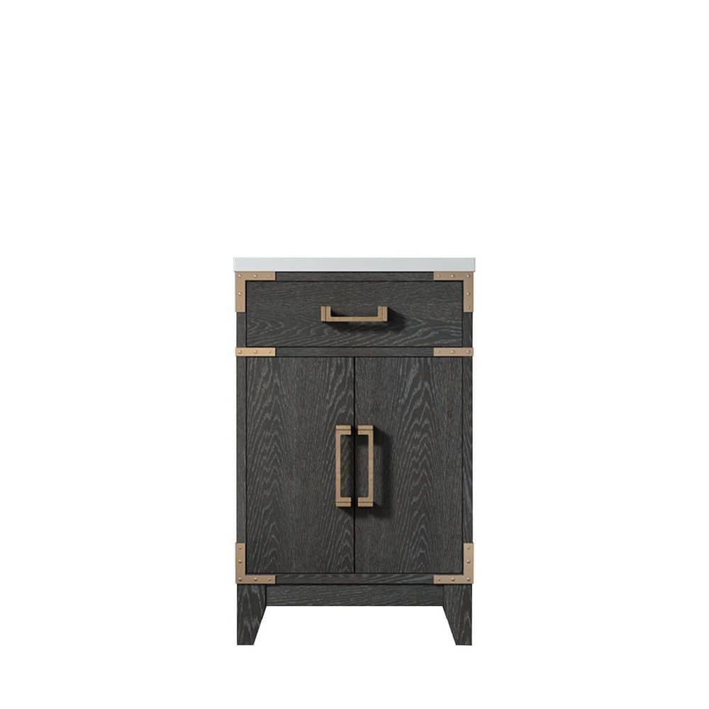 Lexora Fossa 20 in. W x 18 in. D Black Oak Single Bath Vanity and ...