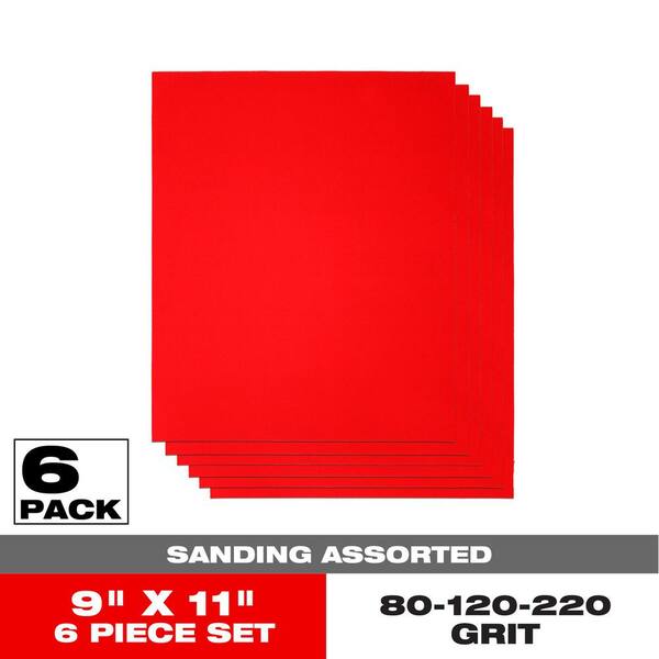 DIABLO 9 in. x 11 in. Assorted Pack 80, 120, and 220 Grit Course ...