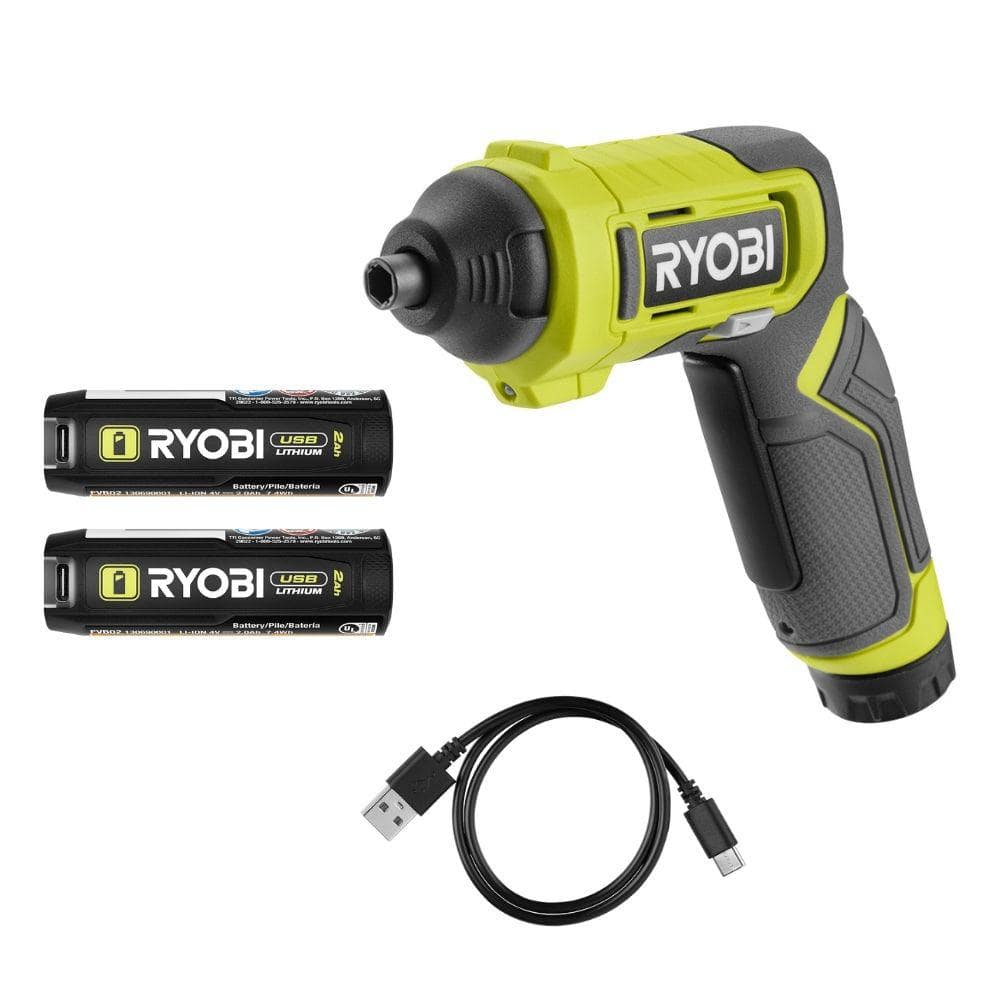 RYOBI USB Lithium Multi-Head Screwdriver Kit with 2 Ah Battery ...