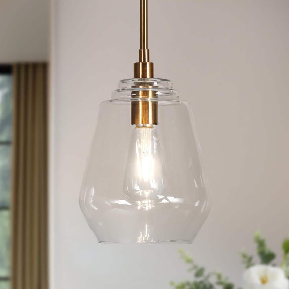 Uolfin Modern Kitchen Island Bell Pendant Light 1-Light Plating Brass ...