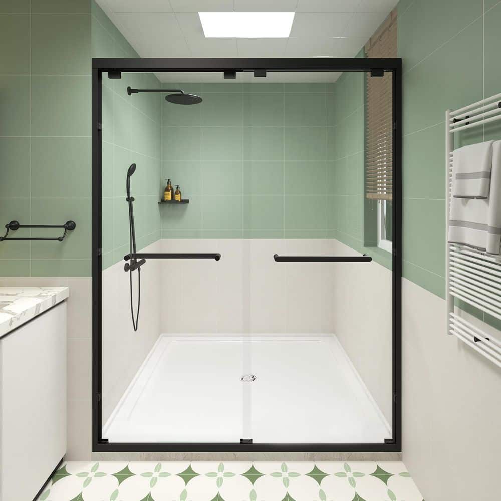 EASYWORC 44-48 in. W x 76 in. H Double Sliding Framed Shower Door in ...