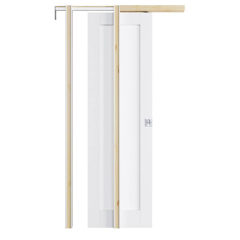 ARK DESIGN 24 in. x 80 in. Paneled Blank White Primed MDF Pocket ...