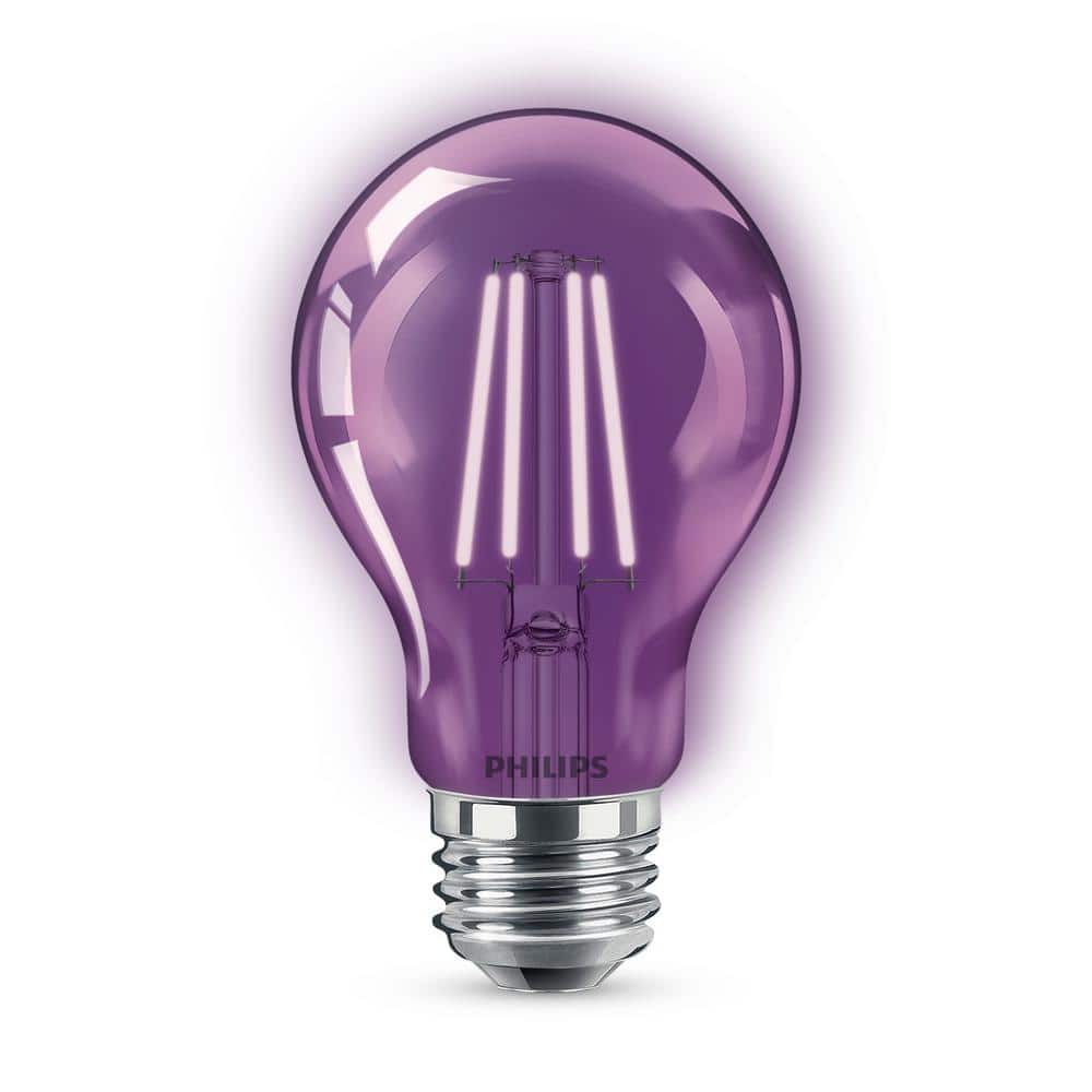 Philips 40-Watt Equivalent A19 Non-Dimmable E26 LED Light Bulb Purple ...