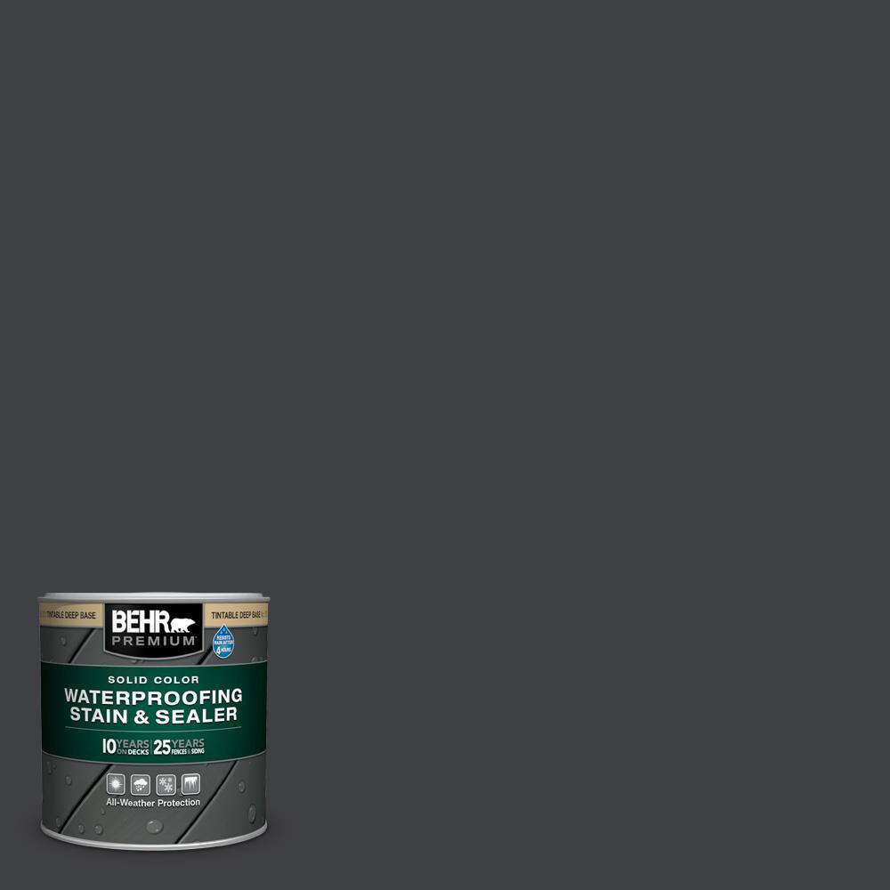 BEHR PREMIUM 8 oz. #HDC-MD-04 Totally Black Solid Color Waterproofing ...